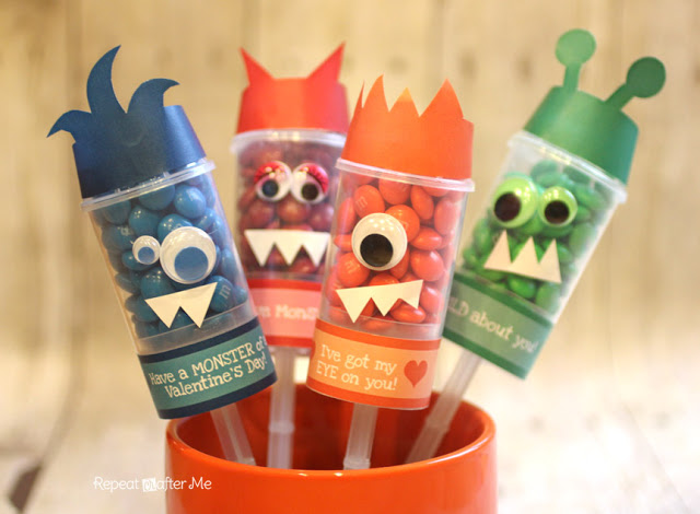 Monster Push Pop Valentines - Repeat Crafter Me