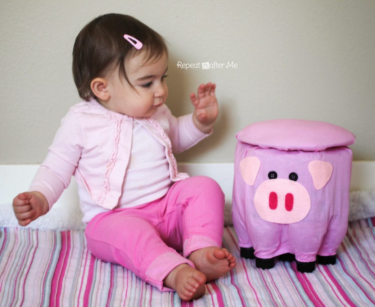 Plastic Bottle Pig Stool - Repeat Crafter Me
