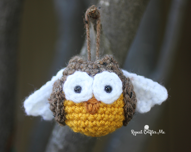 Crochet Angel Owl Ornament - Repeat Crafter Me