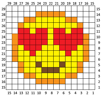 Heart Eyes Emoji C2C Crochet Square and Pixel Graph - Repeat Crafter Me