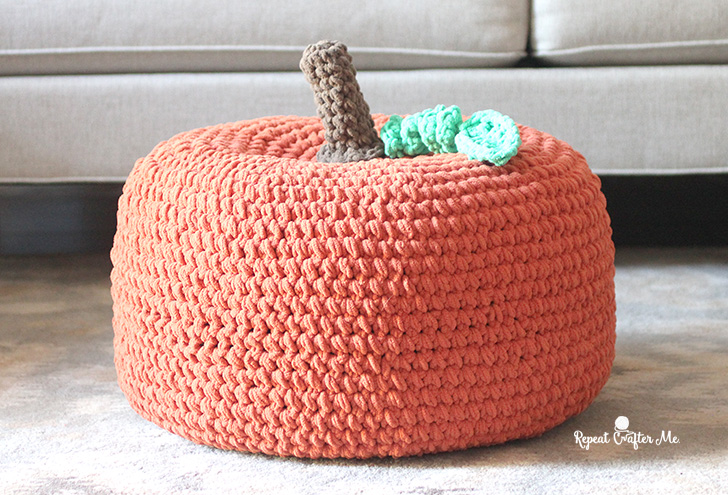 Crochet Pumpkin Pouf and Apple Pouf Pattern from Yarnspirations ...