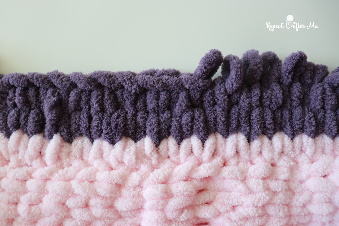 Loop Yarn Letter Blanket - Repeat Crafter Me