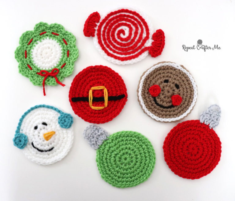 Crochet Christmas Coasters - Repeat Crafter Me