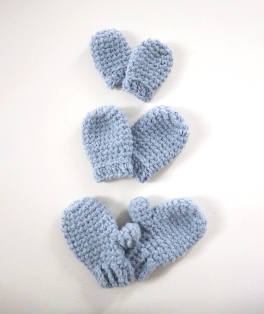 Crochet Baby Mittens and Booties with Bernat Forever Fleece Finer ...