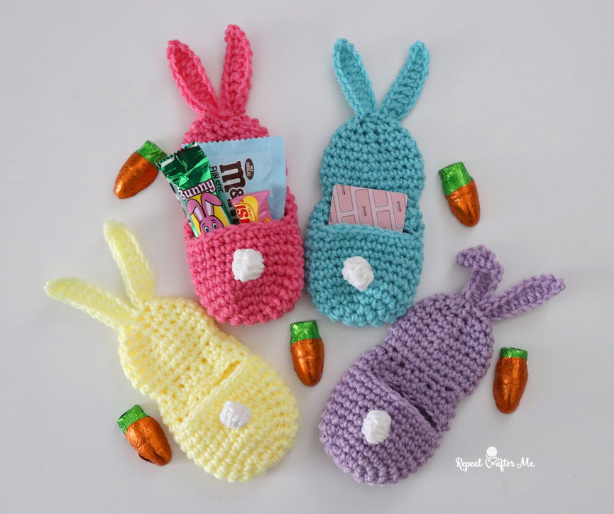 Crochet Bunny Pockets - Repeat Crafter Me