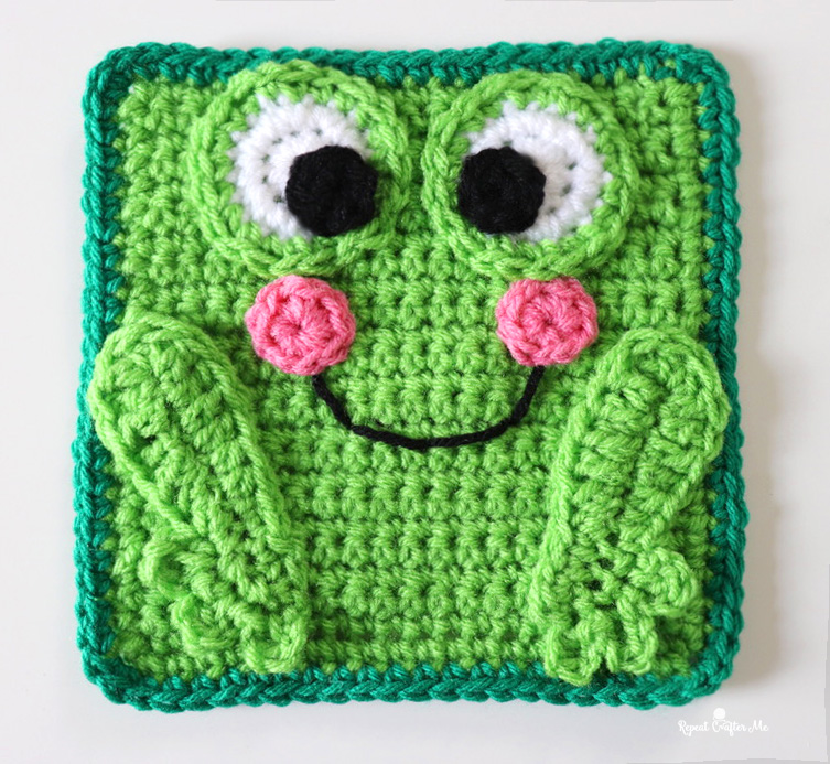 Frog Crochet Square - Repeat Crafter Me