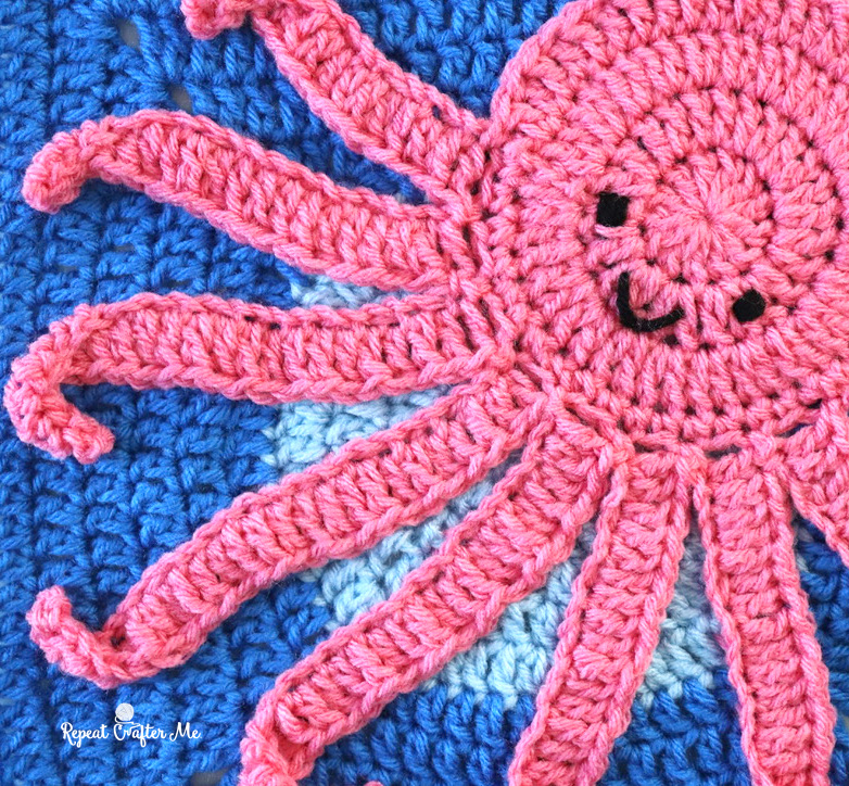 Crochet Octopus – Under the Sea CAL Square 5 - Repeat Crafter Me