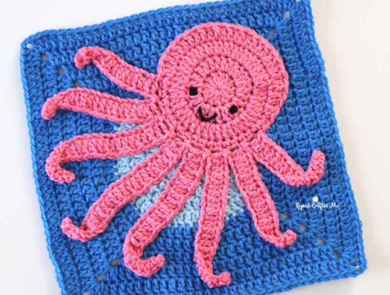 Crochet Octopus – Under the Sea CAL Square 5 - Repeat Crafter Me