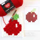 Apple C2C Crochet Square - Repeat Crafter Me