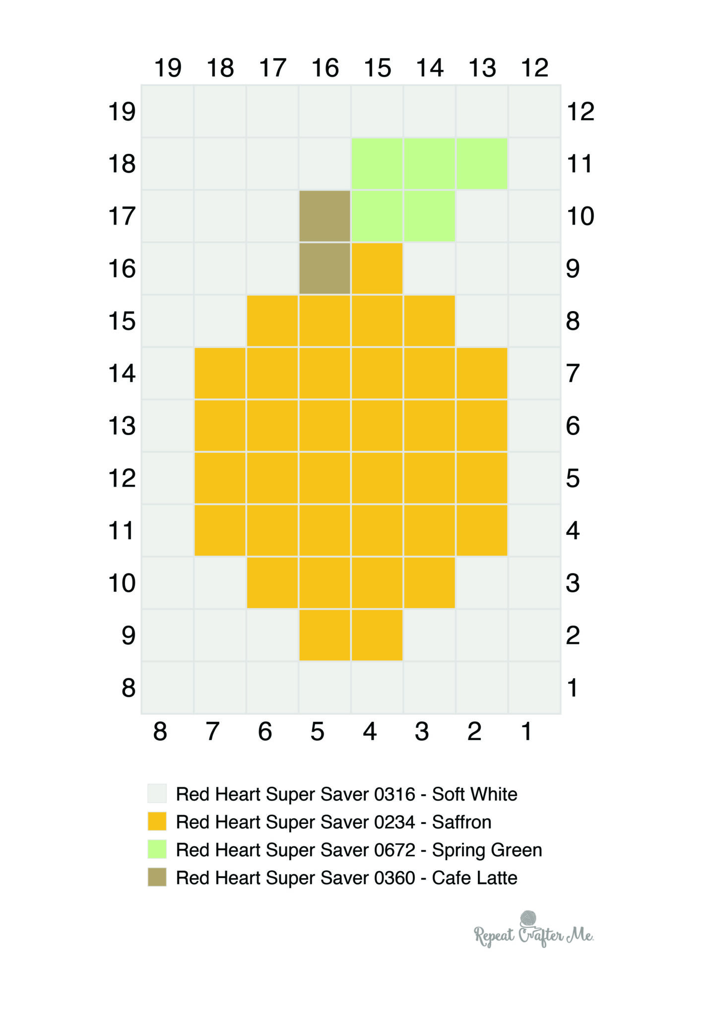 Lemon C2C Crochet Square - Repeat Crafter Me