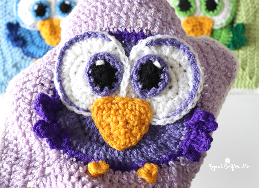 Big Eyed Birdie Crochet Square - Repeat Crafter Me