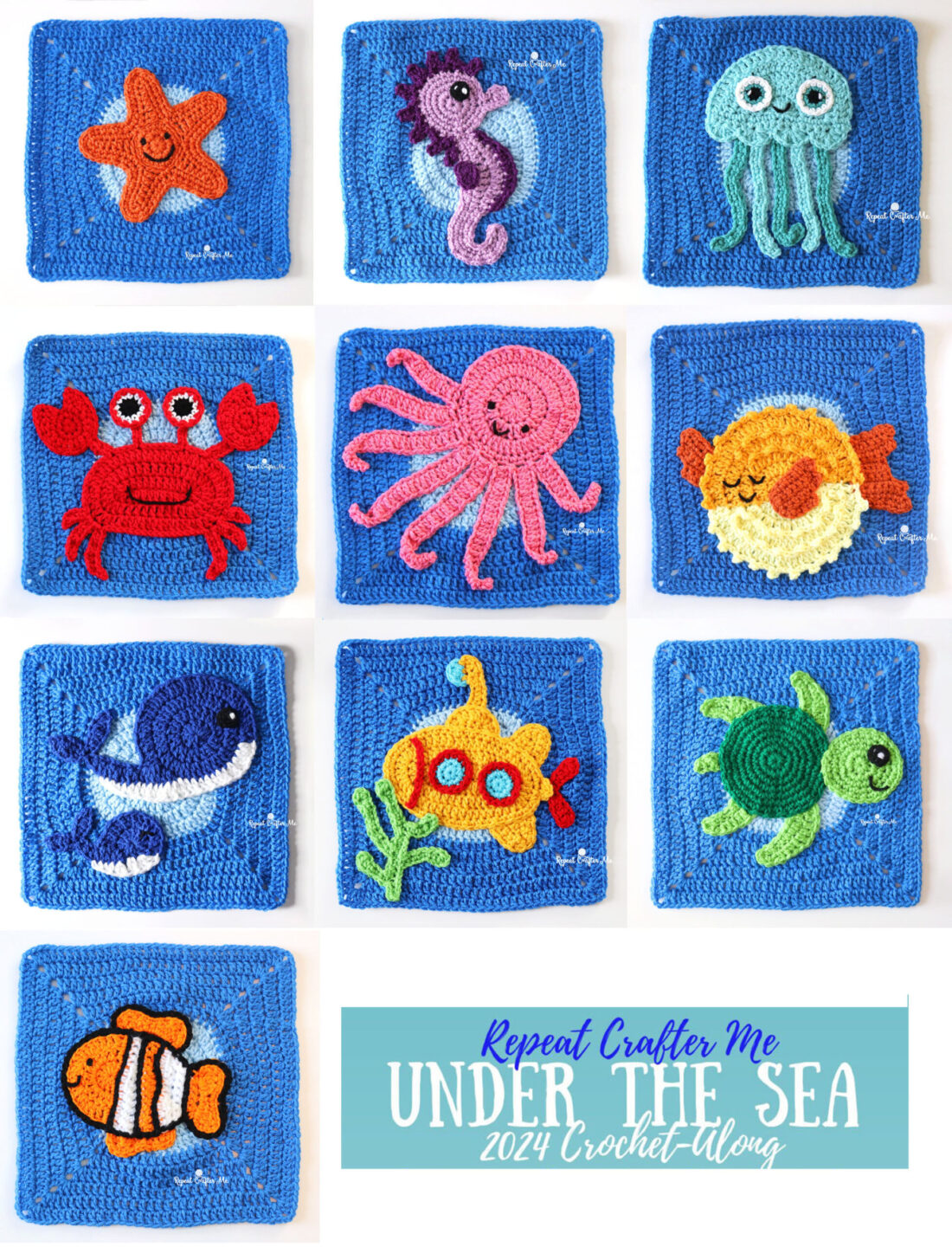 Crochet Walrus – Under the Sea CAL Bonus Square 1 - Repeat Crafter Me