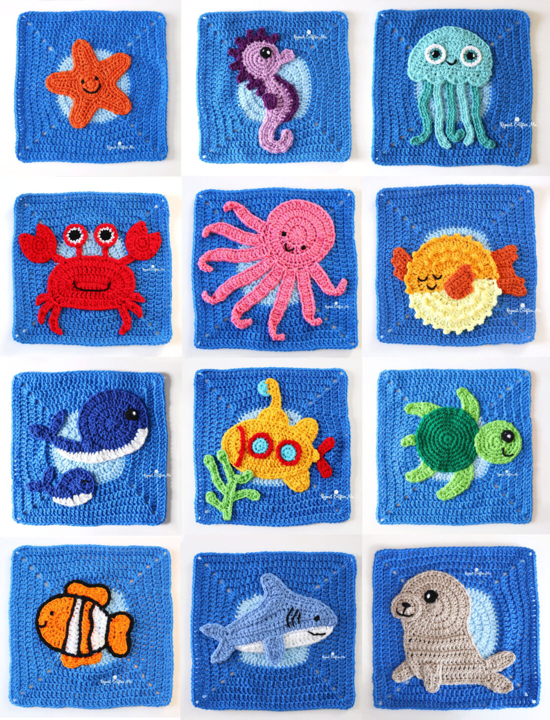 Crochet Seal – Under the Sea CAL Square 12 - Repeat Crafter Me