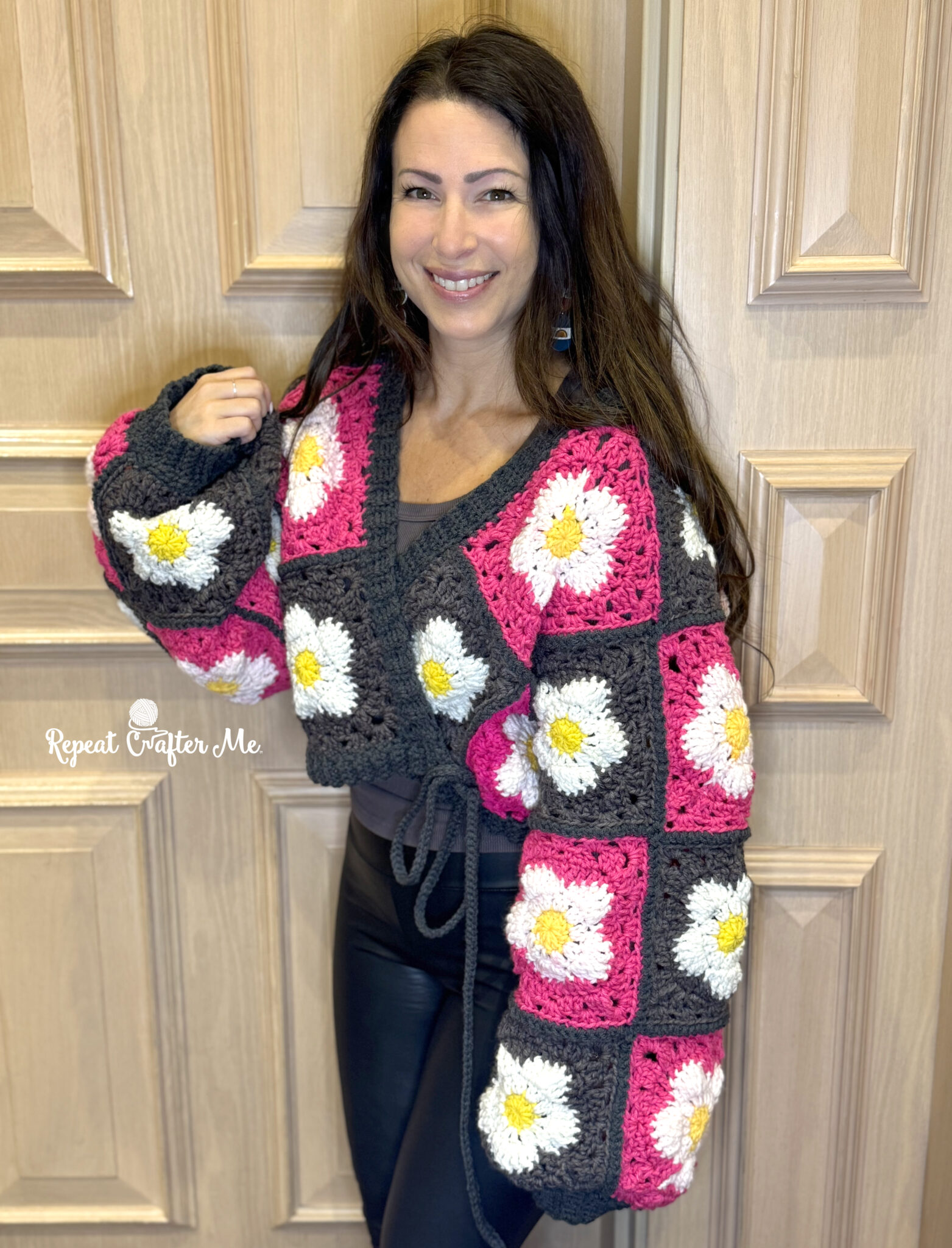 Crochet Flower Power Wrap Cardigan - Repeat Crafter Me