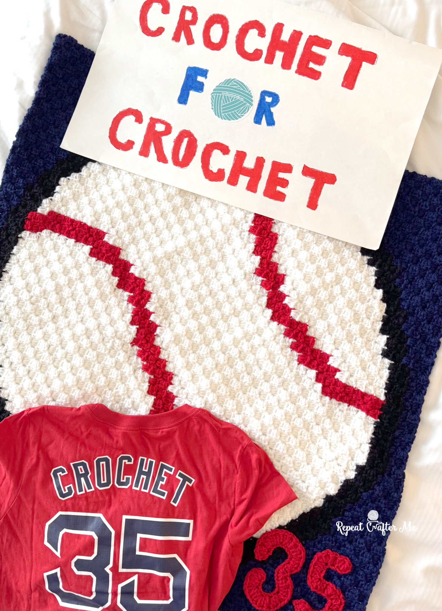 Crochet Corner-to-Corner Baseball Blanket - Repeat Crafter Me