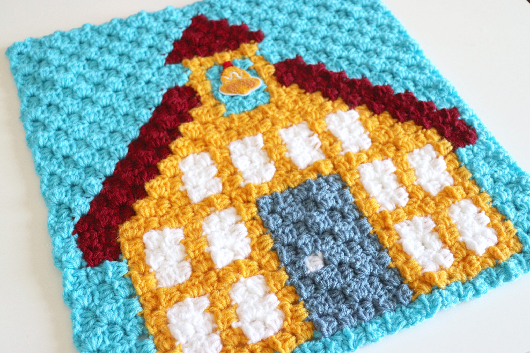 School House – House Blanket CAL Square 8 - Repeat Crafter Me
