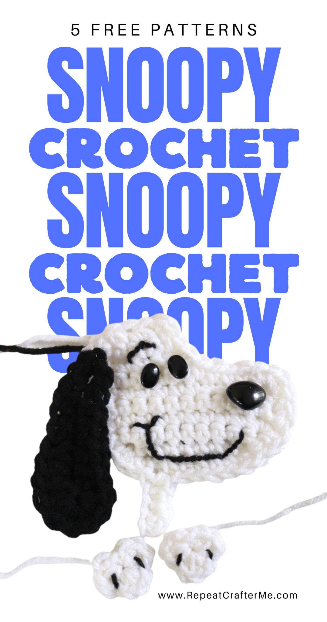 5 Free Snoopy Crochet Projects and Patterns - Repeat Crafter Me