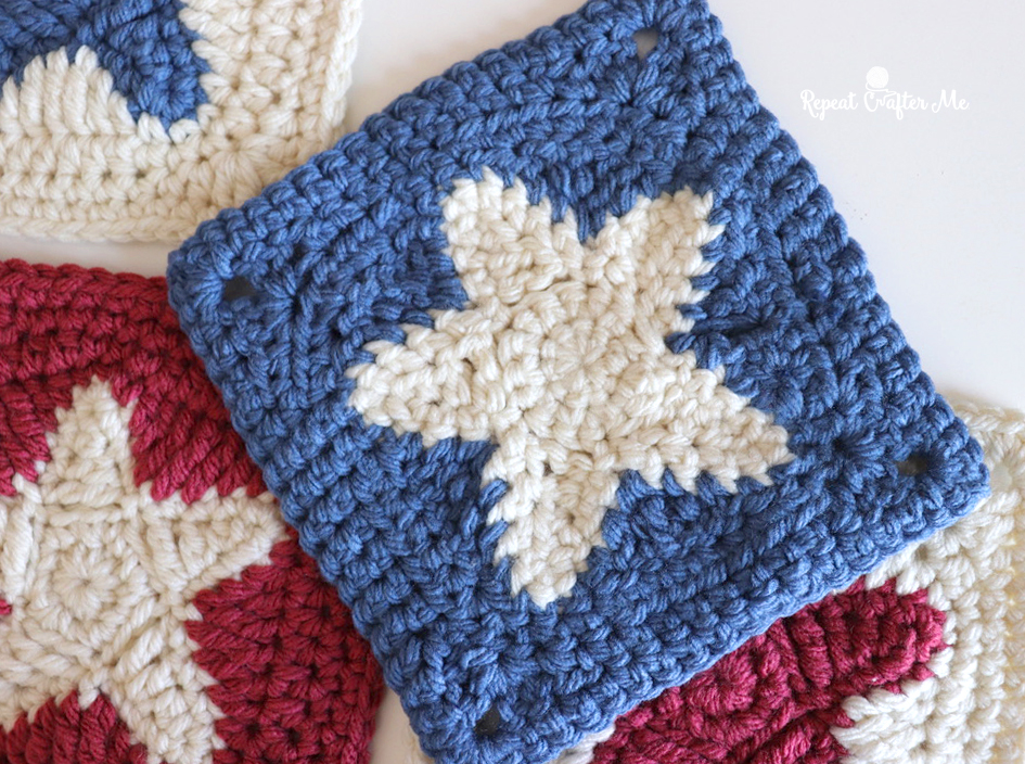 Crochet Star Squares - Repeat Crafter Me