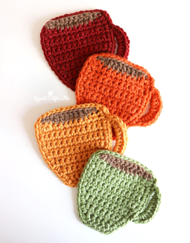 Crochet Coffee Cup Coasters - Repeat Crafter Me