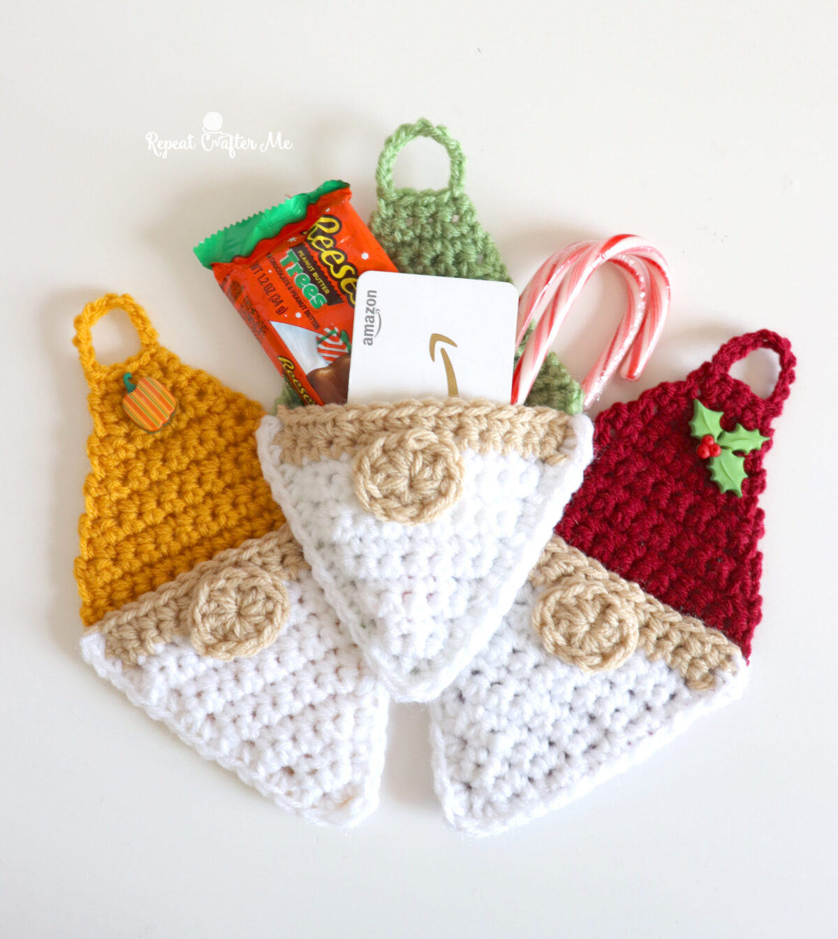 Crochet Gnome Pocket Ornaments – Gift Toppers & Treat Holders - Repeat ...
