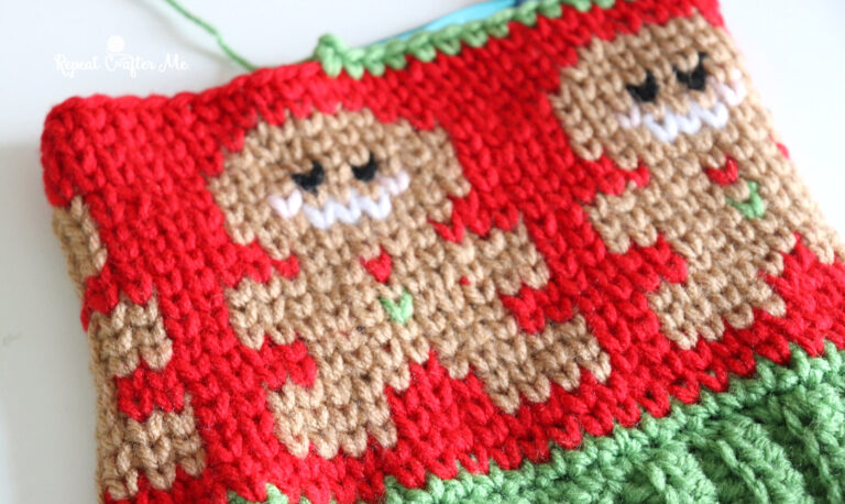 Crochet Knit-Look Gingerbread Beanie - Repeat Crafter Me