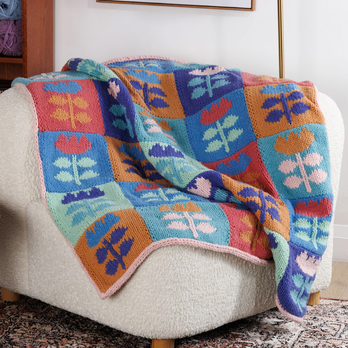 Easy C2C Crochet Tulip Flower Blanket - Repeat Crafter Me