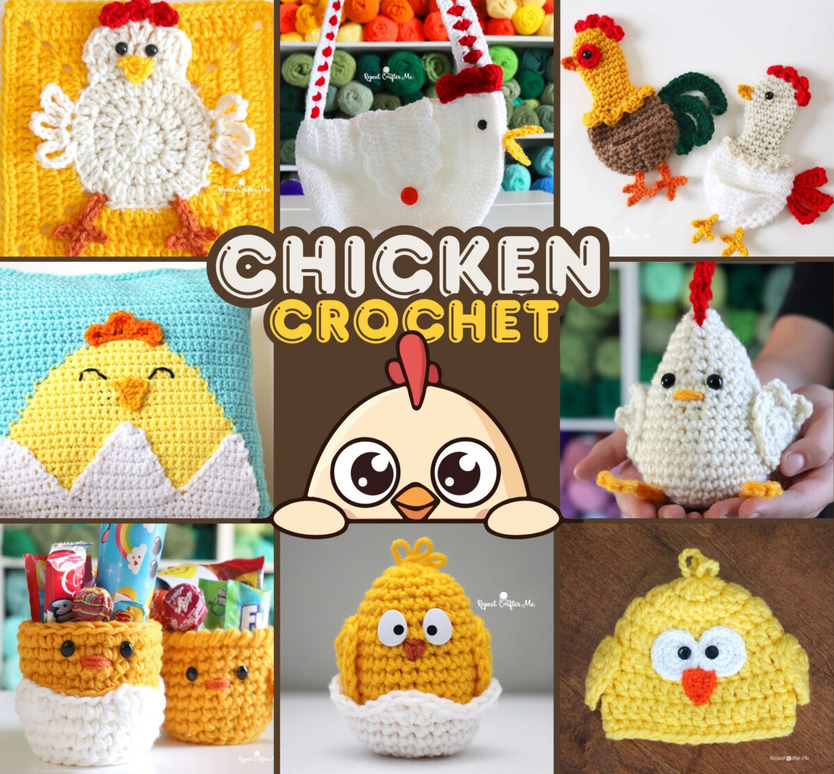 Crochet Chicken Free Pattern Roundup - Repeat Crafter Me